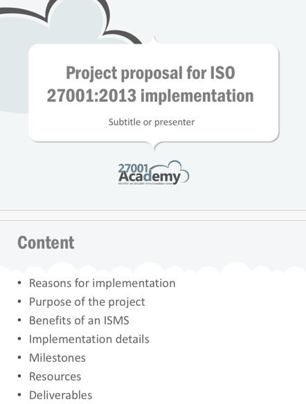 Project Proposal for ISO 27001 Implementation | Free PowerPoint Template
