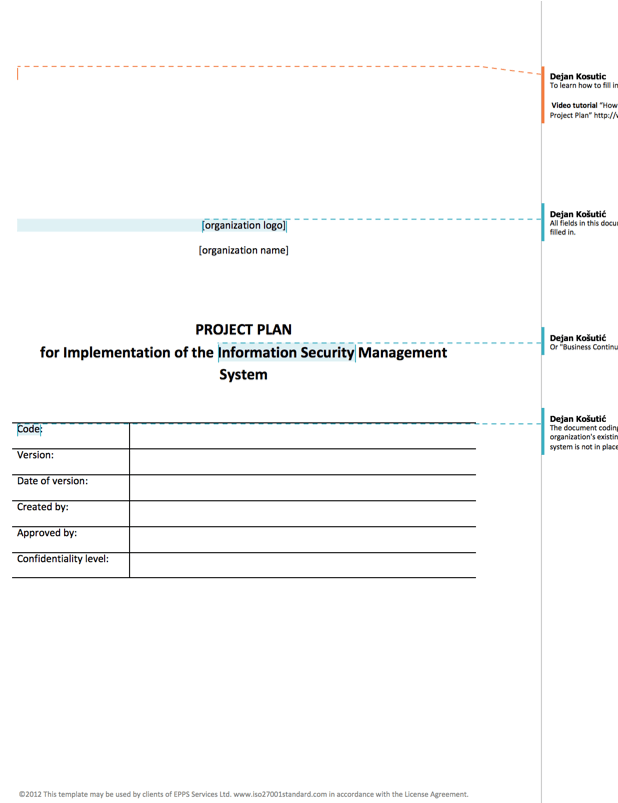 Project Plan for ISO 27001/ISO 22301 Implementation | Free download Project Plan for ISO 27001/ISO 22301 Implementation | Free download