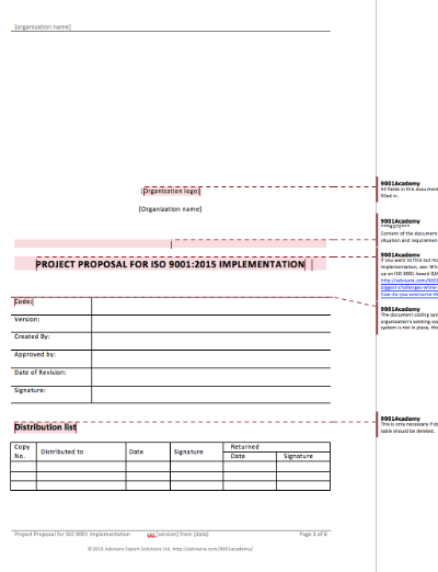 Project Proposal for ISO 9001:2015 Implementation