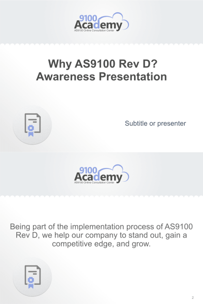 Why AS9100? – Awareness Presentation