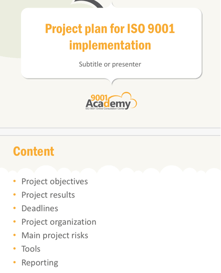 Project Plan for ISO 9001 Implementation (MS PowerPoint)